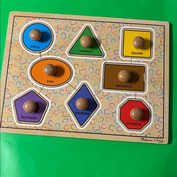 Melissa & Doug | Toys | Melissa Doug Geometric Shapes Deluxe Jumbo Knob ...